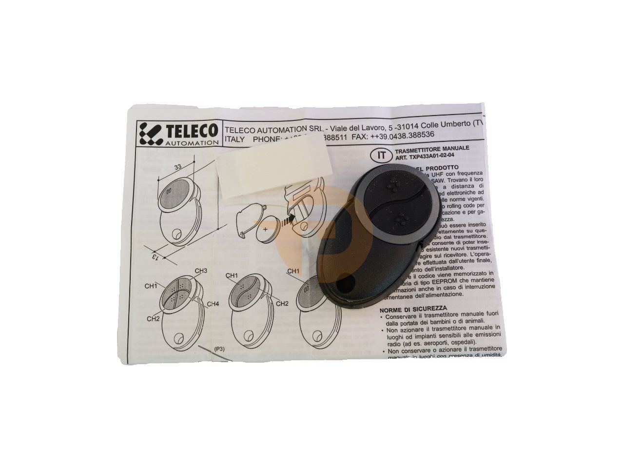 Remote Teleco TXP433A02 Parkeerapparatuur.nl