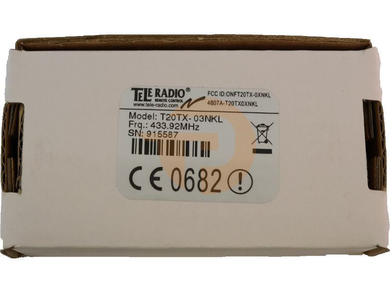 Remote control Tele Radio T20TX-03NKL with 3 channels Parkeerapparatuur.nl